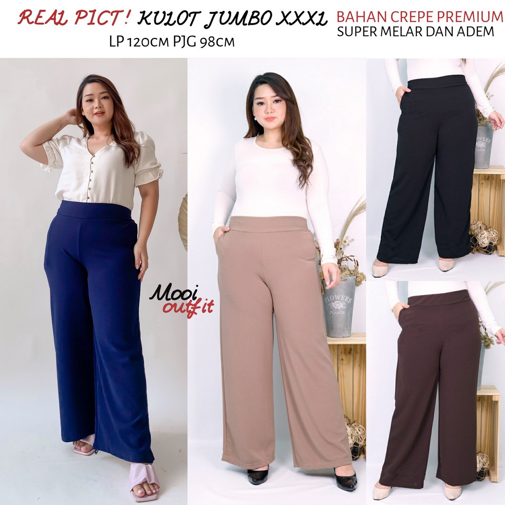 Jual KULOT CREPE XXL JUMBO BB 85 KG / CELANA WANITA JUMBO | Shopee ...