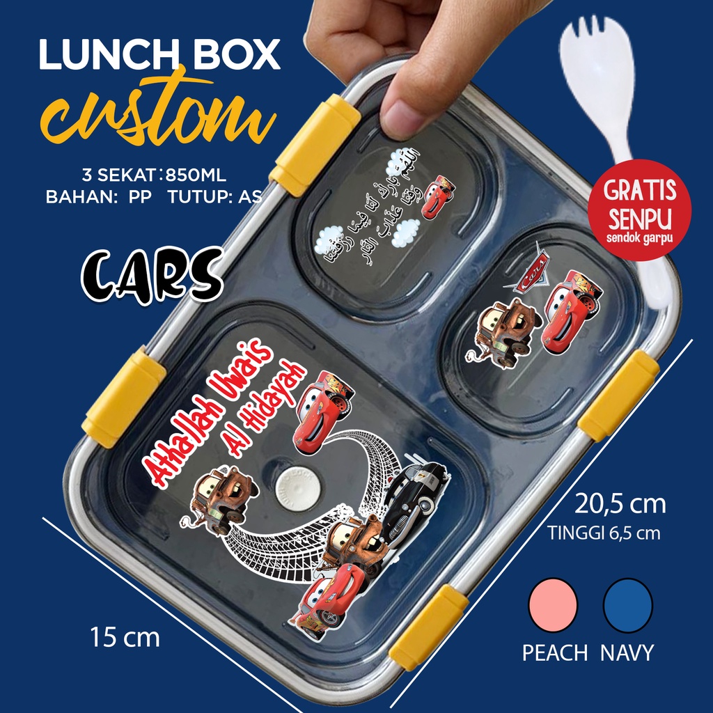 Jual KOTAK MAKAN CUSTOM / LUNCH BOX CUSTOm / LUNCH BOX ANAK / LUNCH BOX ...