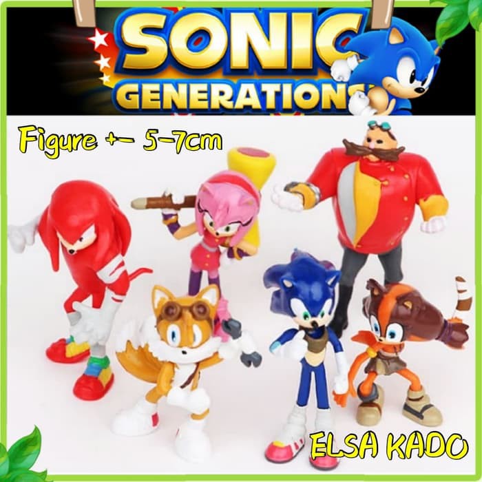 Jual Figure Super Sonic The Hedgehog set isi 6 Mainan Miniatur hiasan ...