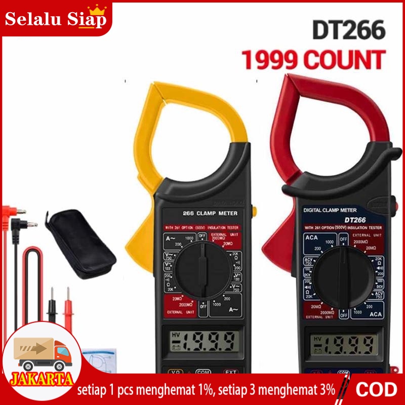 Jual Tang Amper Digital DT266 / Digital Clamp Multimeter - Digital Multimeter Bonus + Tas ...