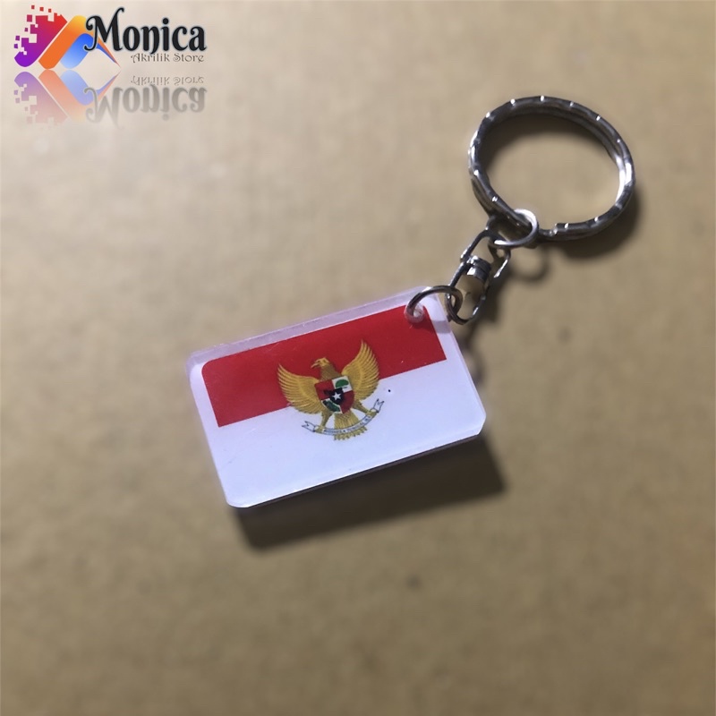 Jual gantungan kunci bendera indonesia / keychain flag indonesia ...
