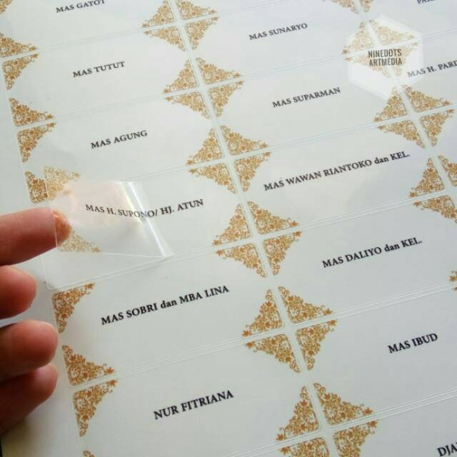 Jual PREMIUM STICKER LABEL NAMA UNDANGAN CUSTOM DESAIN | Shopee Indonesia