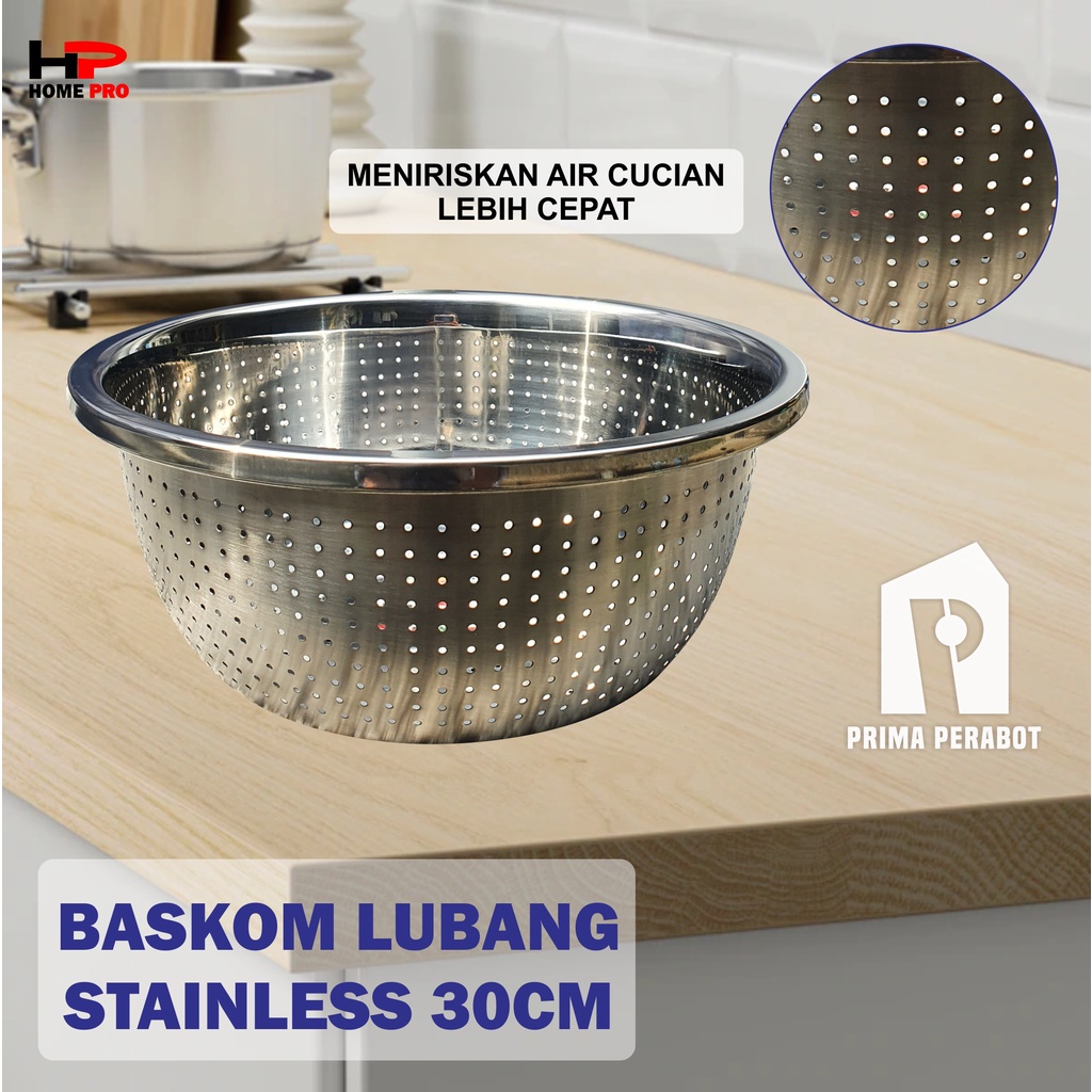 Jual Baskom Lubang Baskom Tirisan Saringan Stainless 30Cm | Shopee ...
