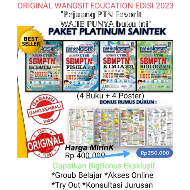 Jual Buku WANGSIT PAKET PLATINUM SAINTEK UTBK SBMPTN 2024||Original 4 ...