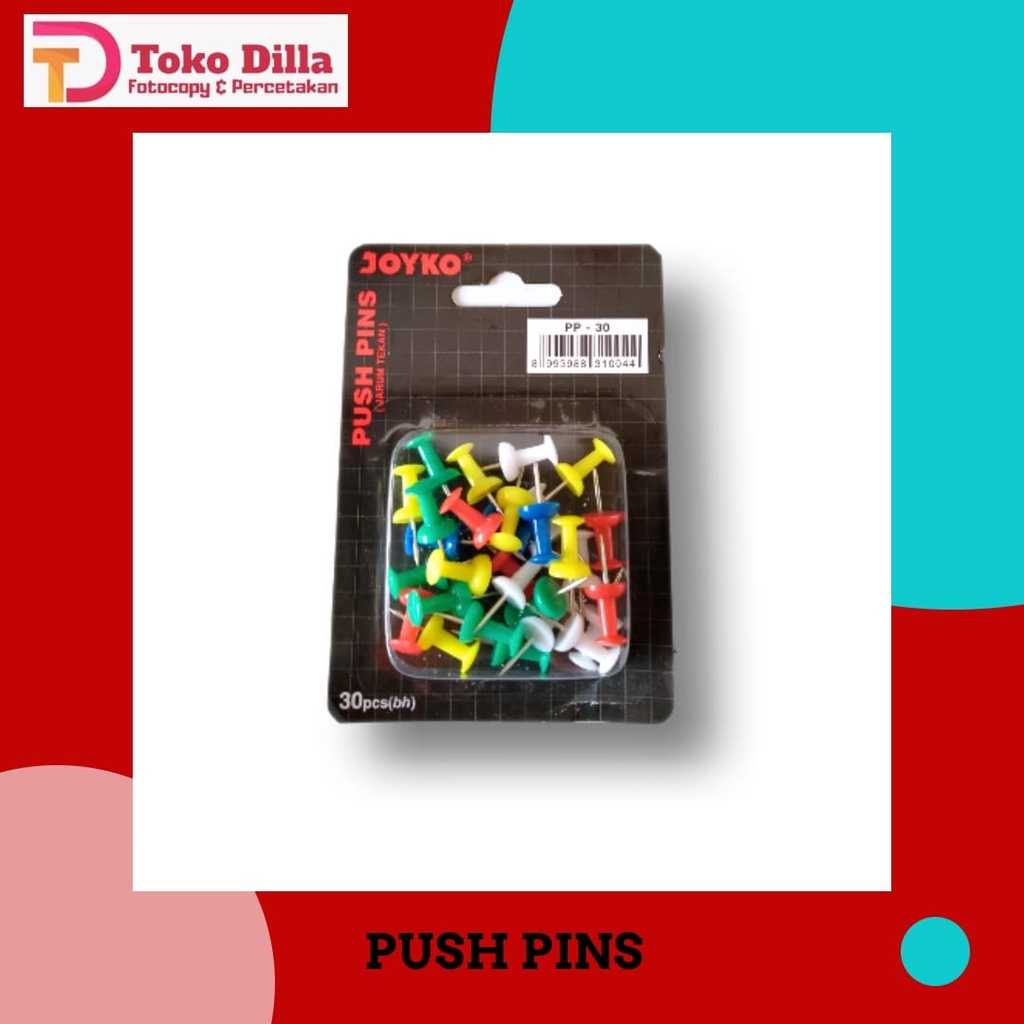 Jual Push pin / Jarum Tekan Joyko PN-30 warna isi 30pcs | Shopee Indonesia