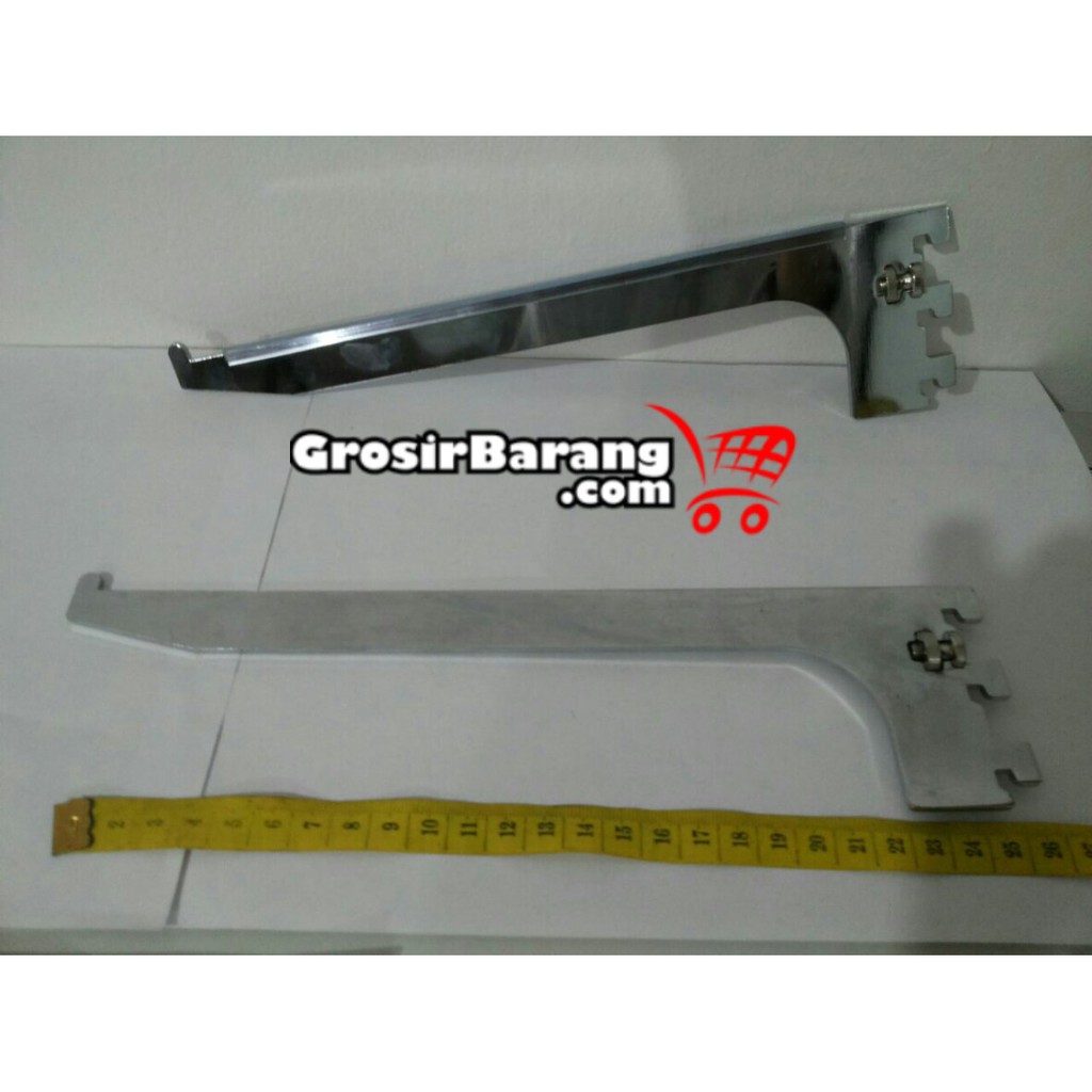 Jual Daun Bracket Kaca Stainless 25 cm cantolan rak tiang braket ...