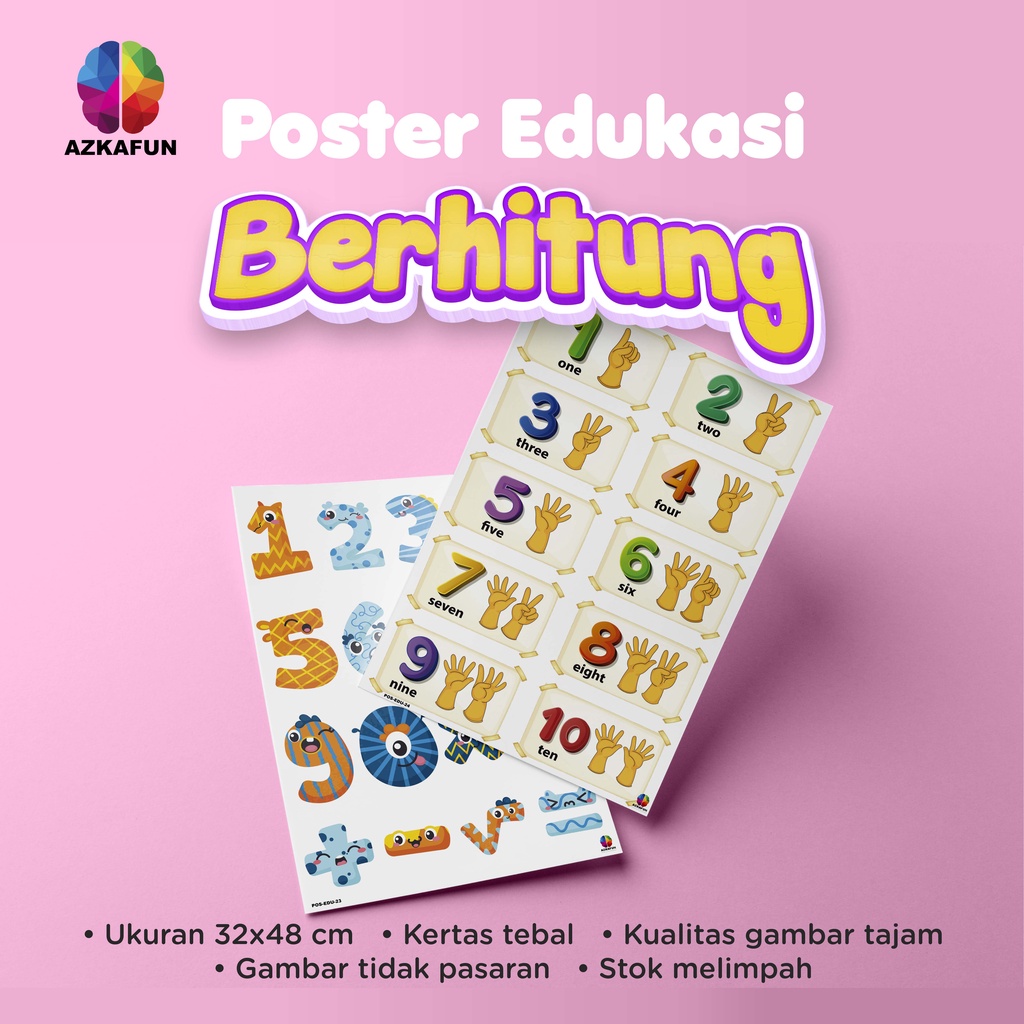 Jual Poster Edukasi BERHITUNG - Poster berhitung anak | Shopee Indonesia