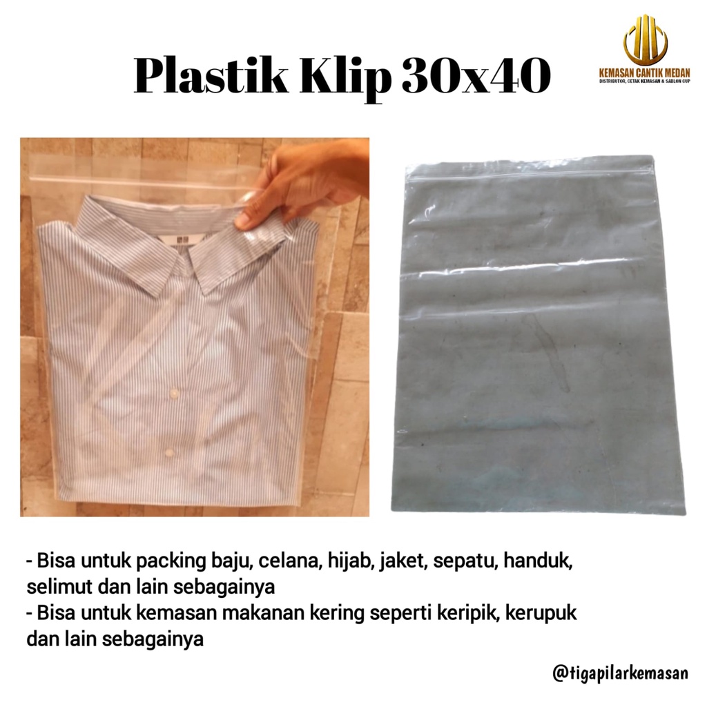 Jual plastik baju/plastik klip 30x40/plastik keripik | Shopee Indonesia