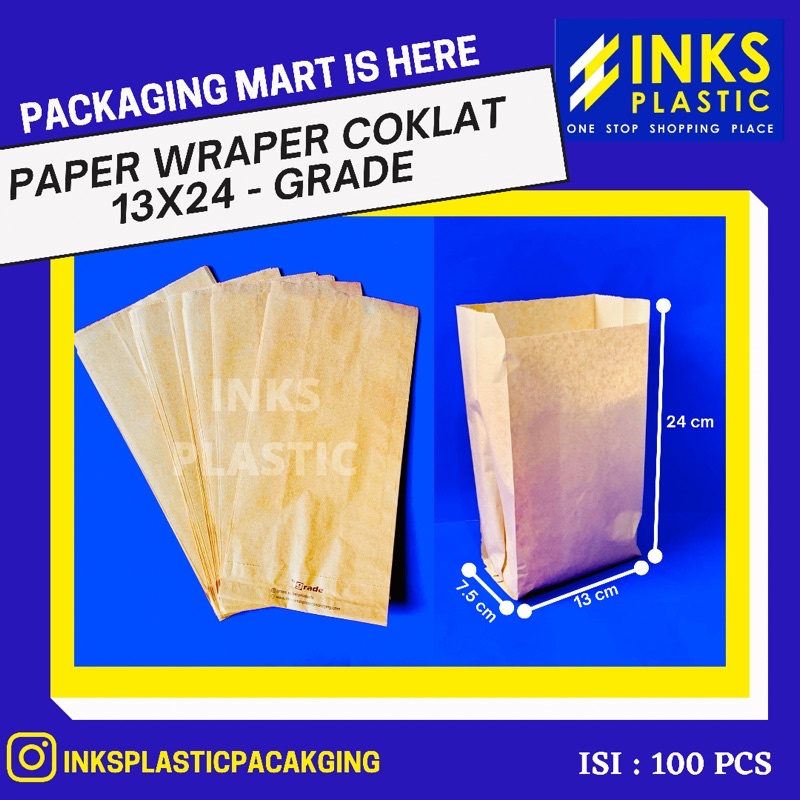 Jual PAPER WRAPER 13 x 24 COKLAT GRADE ( 100 pcs ) | Shopee Indonesia