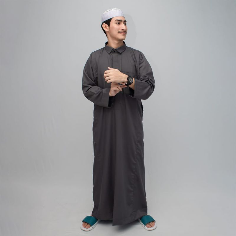 Jual Gamis Pria Dalwa Ziper Kerah Lipat PREMIUN | Jubah Pria Dalwa ...