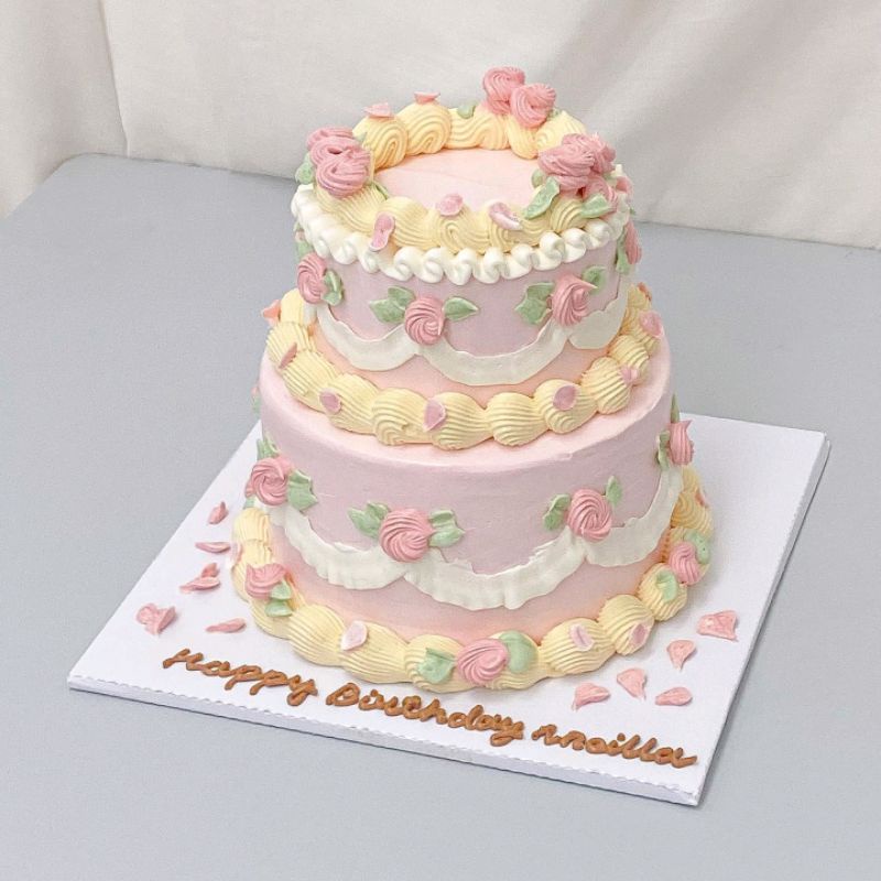 Jual (D10cm+15cm) Two tier cake / cake 2 tingkat | Shopee Indonesia