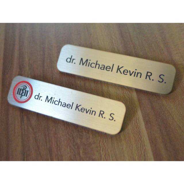 Jual Nametag stainless steel magnet peniti | Shopee Indonesia