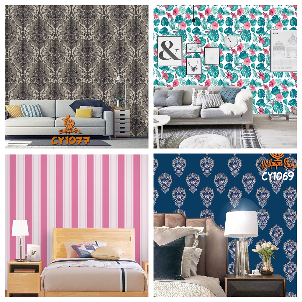 Jual Wallpaper Dinding Kamar Tidur Wallpaper Dinding 3D Wallpaper Dinding Premium 45Cm X 8m ...