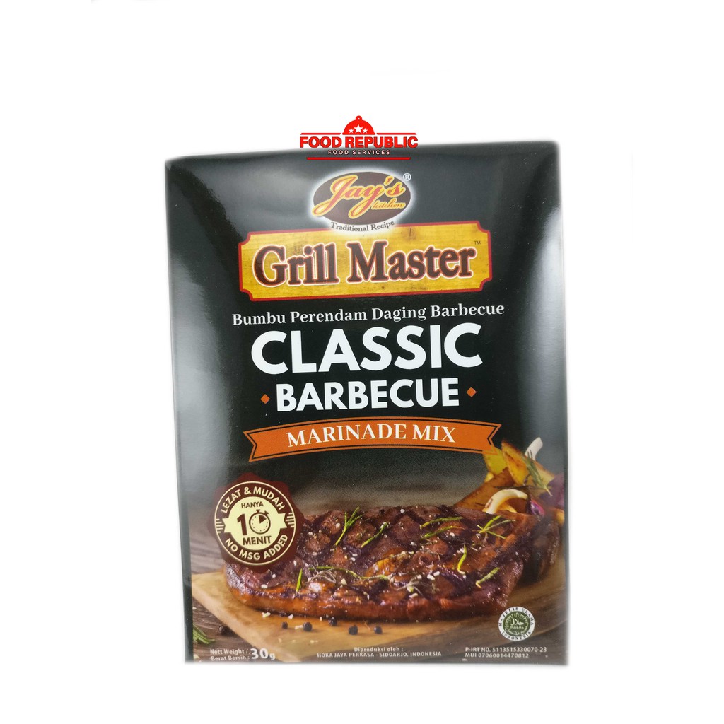 Jual Jay's Grill Master Classic BBQ Marinade Mix 30 GR NO MSG HALAL MUI | Shopee Indonesia