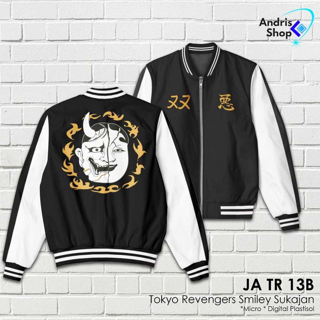 Jual Jaket Anime Sukajan Smiley Hitam Tokyo Revengers - JA TR 13B ...