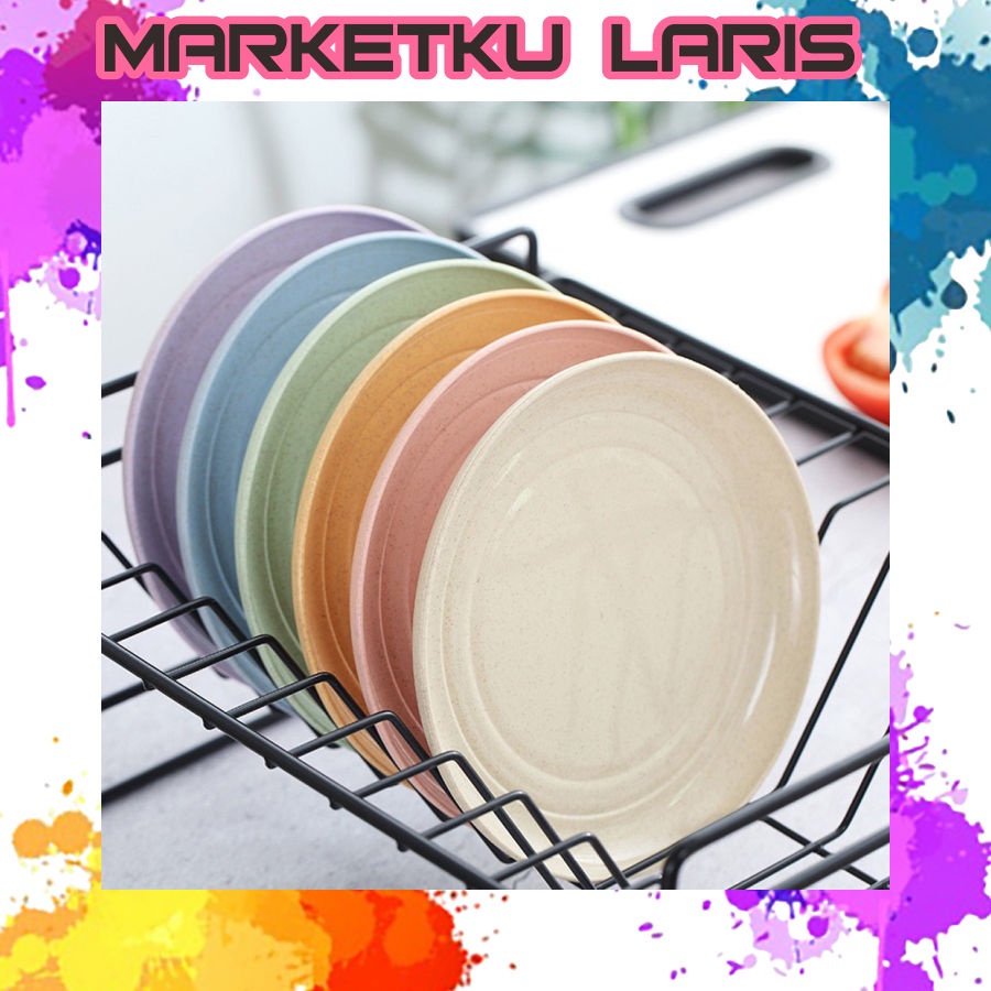 Jual MKL - PIRING MAKAN BULAT BAHAN JERAMI GANDUM TEBAL WHEAT STRAW ...