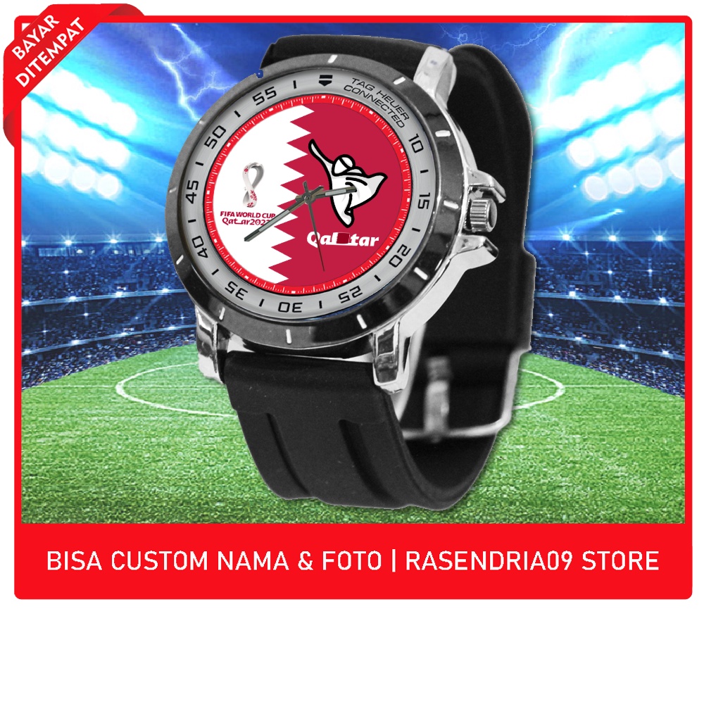 Jual Jam Tangan Rubber Pala Dunia Qatar 2022 | Motif Bendera Qatar ...