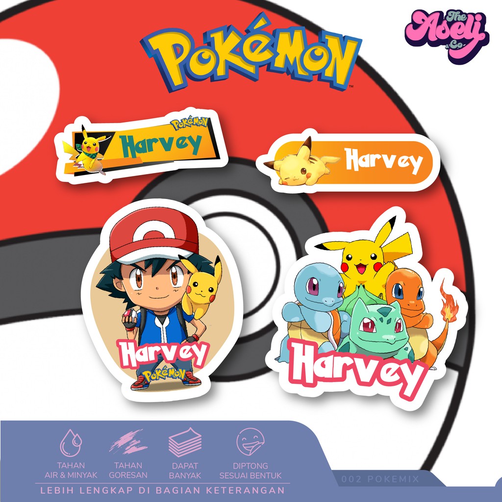 Jual STIKER LABEL NAMA LUCU POKEMON | Shopee Indonesia