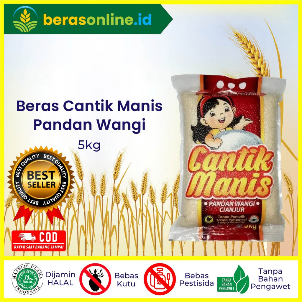 Jual Beras Online - Cantik Manis Beras Pandan Wangi 5 kg | Shopee Indonesia