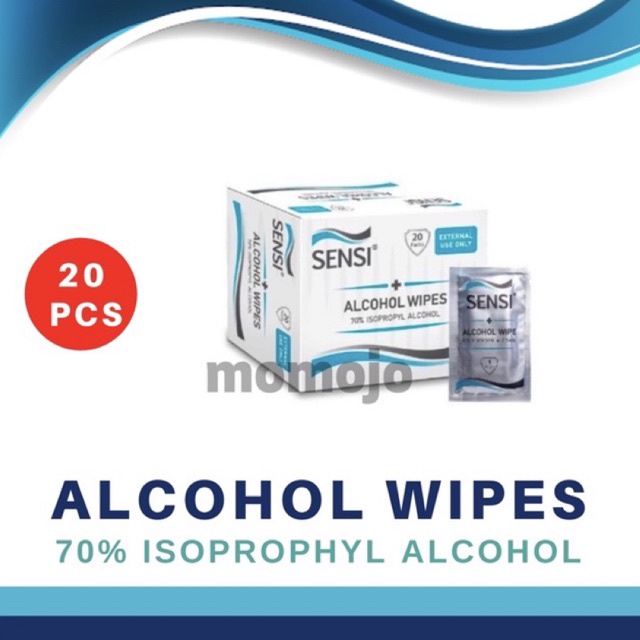 Jual SENSI ALCOHOL WIPES 70% ISOPROPYL ALCOHOL TISU ALKOHOL | Shopee ...