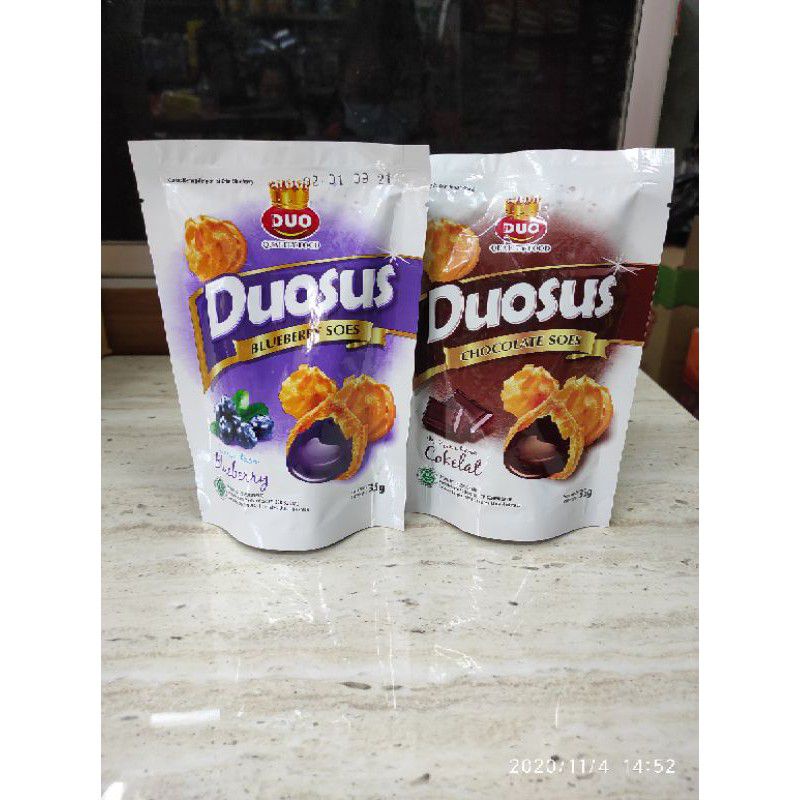 Jual DUOSUS COKLAT 3 BUNGKUS 35gr duo sus blueberry soes kering ...