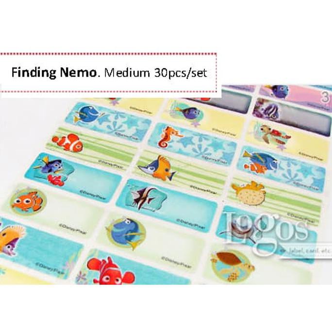 Jual Baru Finding Nemo Medium Name Label Stiker Disney Clown Fish Dory ...