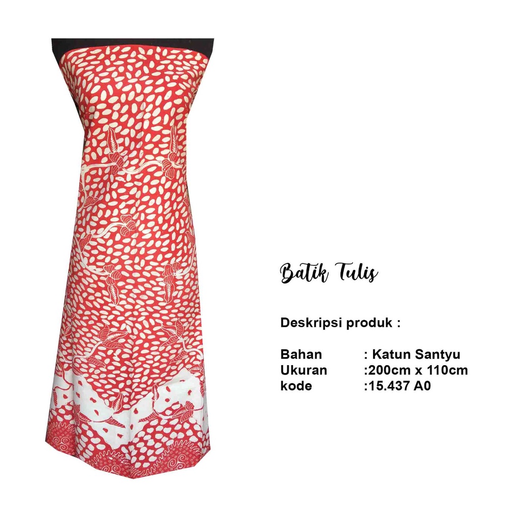 Jual Kain Batik Tulis Motif Beras Utah Khas Sidoarjo Merah Putih ...