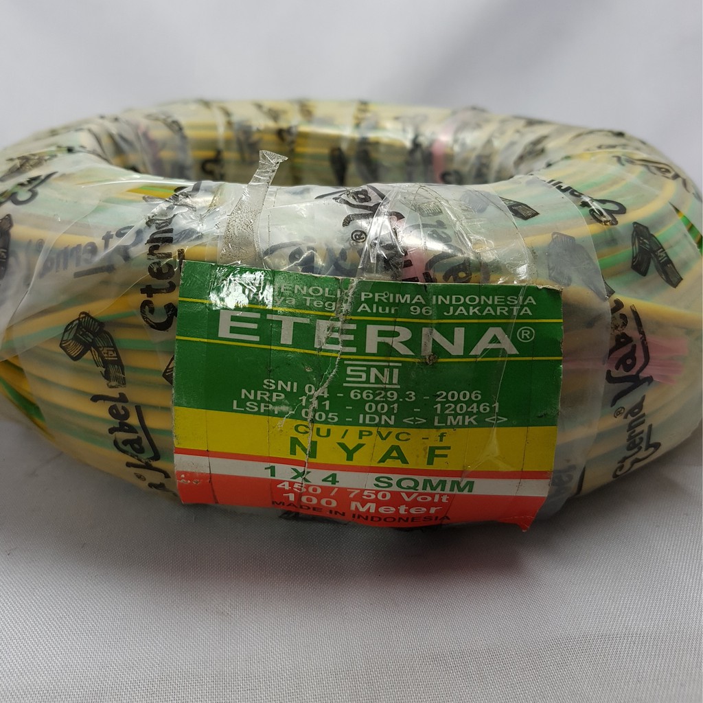 Jual ETERNA NYAF 4 MM ( 100M ) / KABEL LISTRIK SERABUT TEMBAGA AF 4MM ( 100 METER ) BIRU HITAM ...