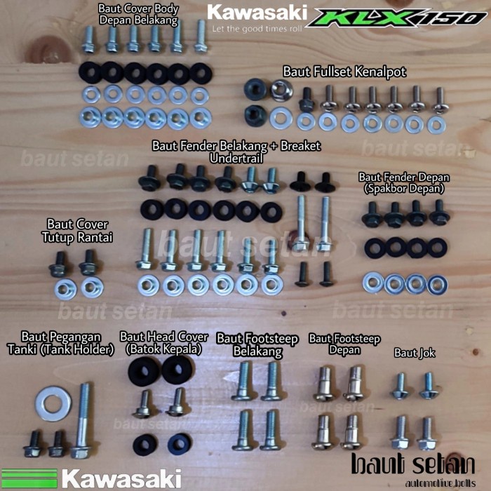 Jual Baut Fullset Body KLX 150 L/Baut Fullbody KLX 150 BF/D-Tracker | Shopee Indonesia