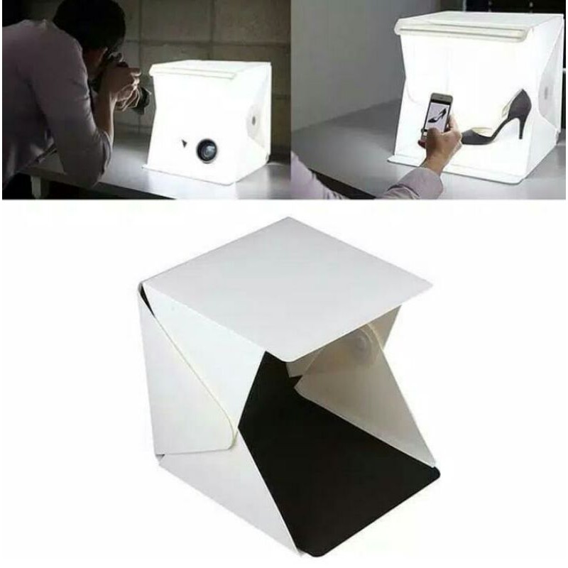 Jual MINI STUDIO PHOTO PRODUCT PORTABLE WITH LED / KOTAK FOTO STUDIO ...