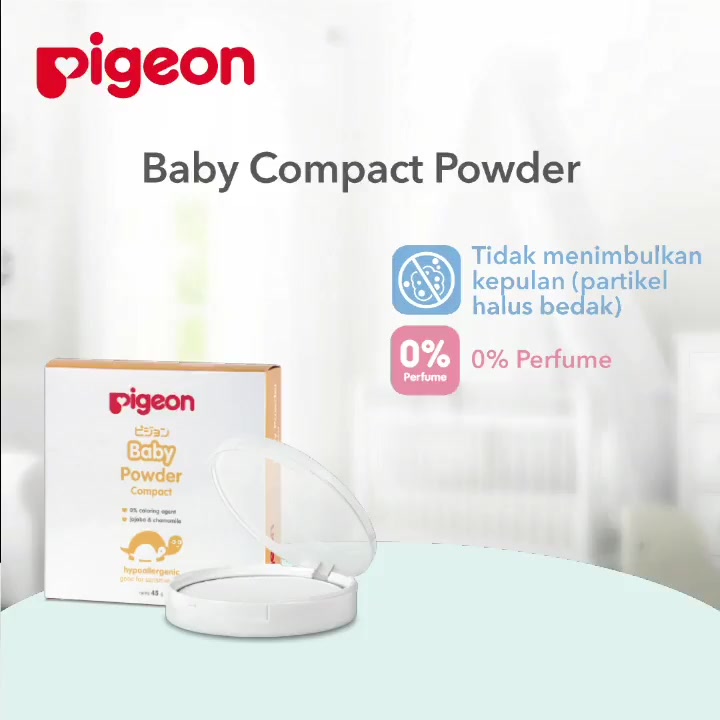 Jual Pigeon Baby Compact Powder Cake Full || Refill + Puff 45gr II ...