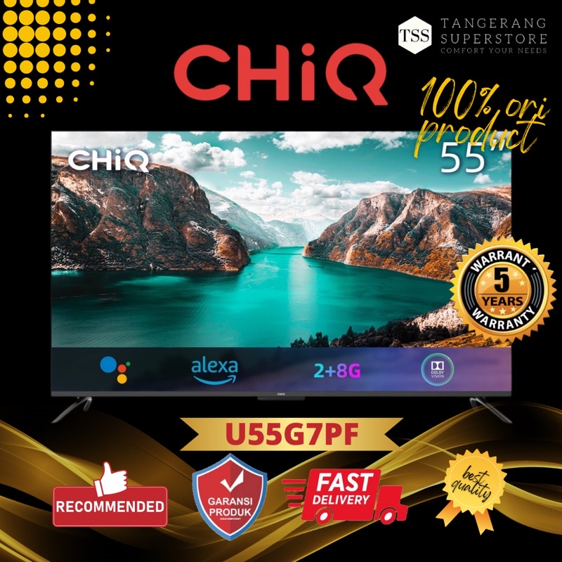 Jual TV DIGITAL CHiQ U55G7PF 55 Inch 4K Hands Free Voice Control ...