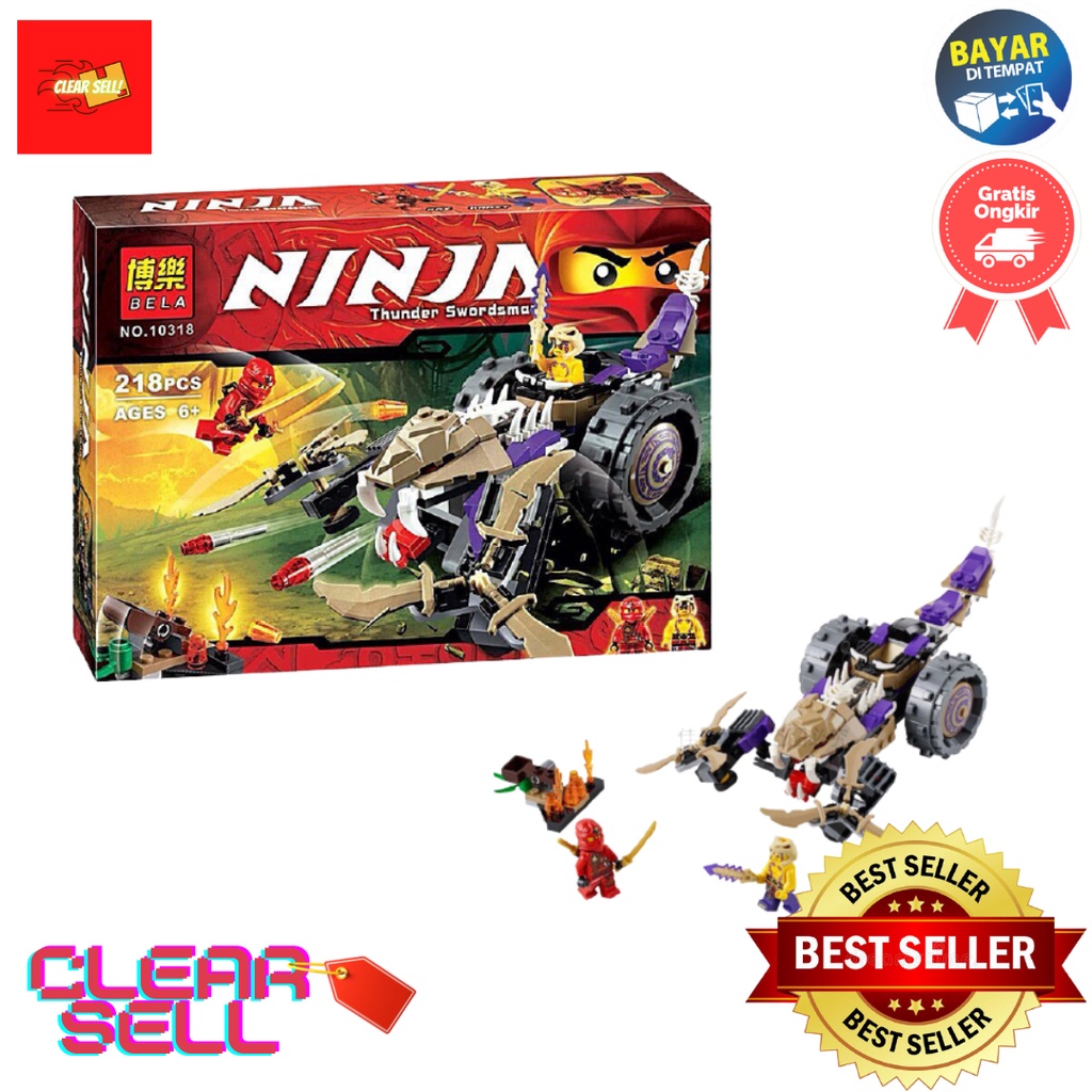 Jual Mainan Lego Brick Ninjago Spinjutsu Thunder swordman 218 Pcs 10318 ...