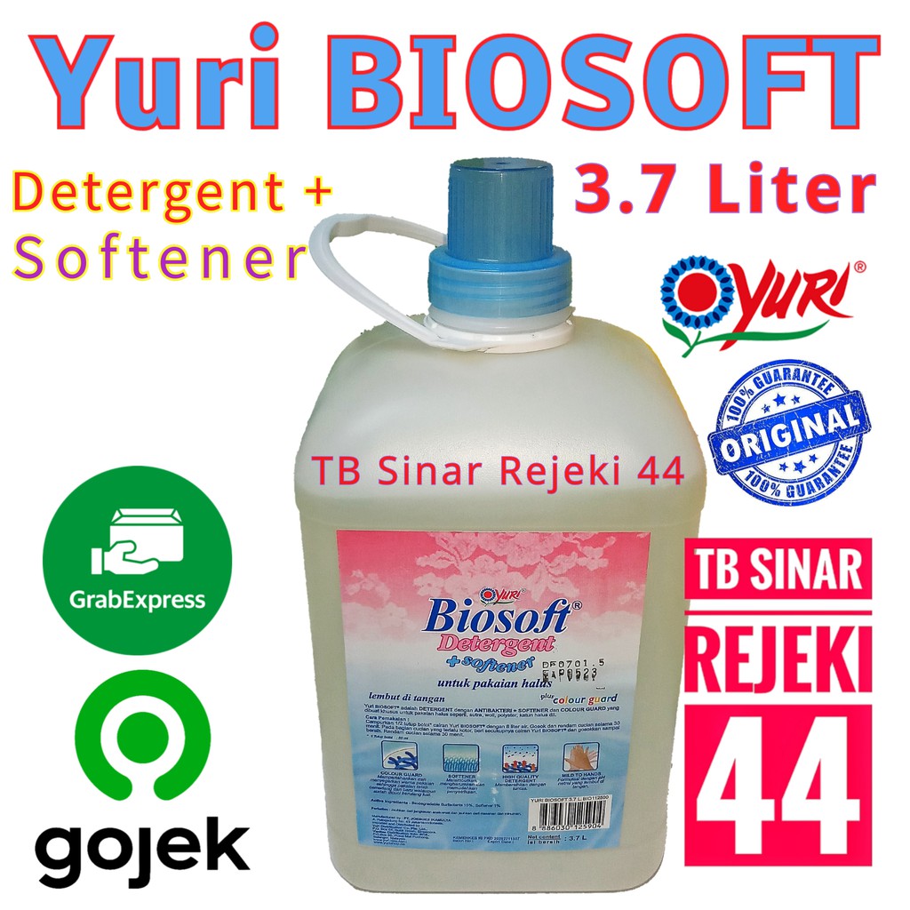 Jual [TB Sinar Rejeki 44] YURI BIOSOFT 3.7 Liter Detergent Softener Cair Sabun Pencuci Pelembut ...