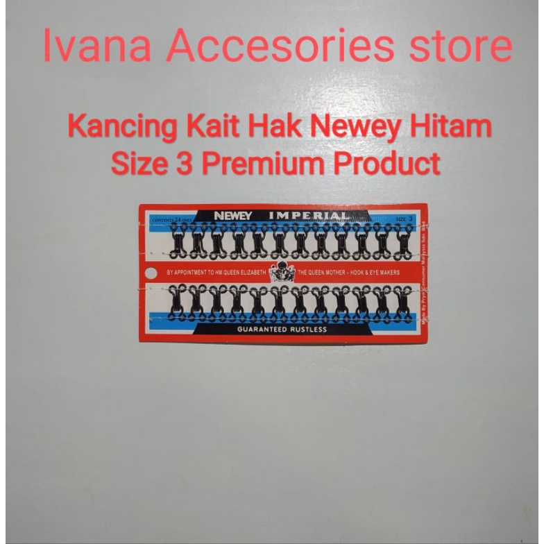 Jual Kancing Kait Hak /Steel Hooks & Eyes Hitam Newey Papan (size 3 ...