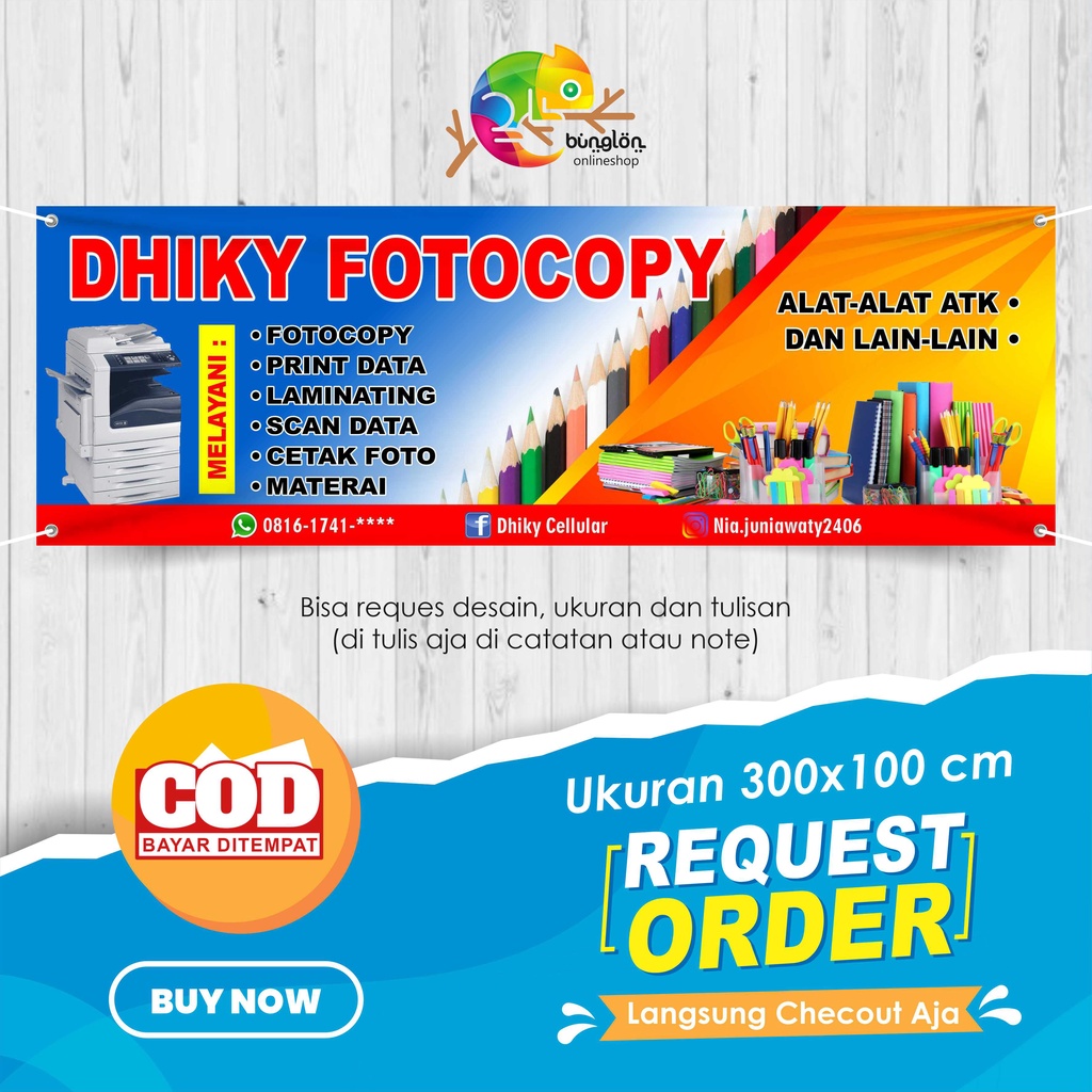 Jual Size 300x100 Cm, Spanduk Banner Photo Copy, Scan, ATK | Shopee ...