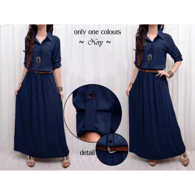 Jual Gaun / dress wanita / cewe LONG POLOS NAVI untuk pesta kerja ...