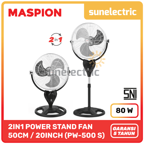Jual Maspion MSP PW-500 S 2in1 Power Stand + Desk Fan 20 Inch / 50cm PW 500 / PW500 | Shopee ...