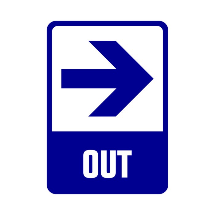Jual sign RAMBU OUT ( KELUAR ) 30 CM X 45 CM PLAT akrilik | Shopee ...