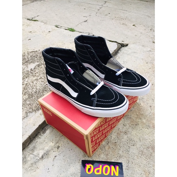 Jual Vans Sk8 Hi Classic Black White Resmi Pt Navya Shopee Indonesia