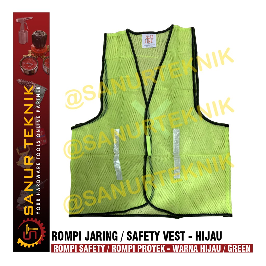 Jual Rompi jaring hijau / Rompi safety / Rompi proyek / Safety vest ...