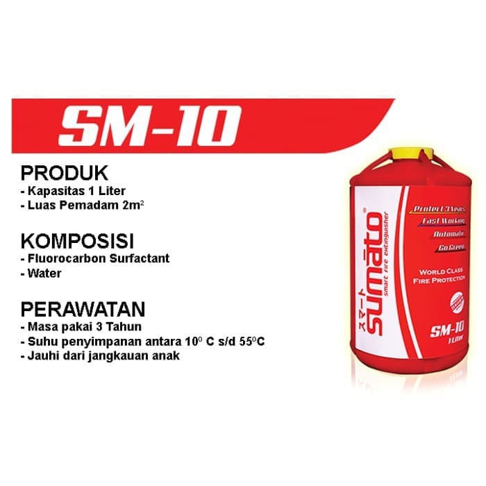 Jual Sumato SM-10 Apar Mini Pemadam Api Otomatis Garansi 3 Tahun ...