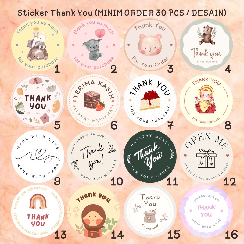 Jual STICKER UCAPAN THANK YOU OLSHOP 013 | Shopee Indonesia