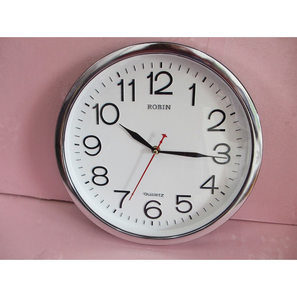 Jual Jam Dinding Bulat Dasar Putih Diameter 30.5 cm Robin | Shopee ...