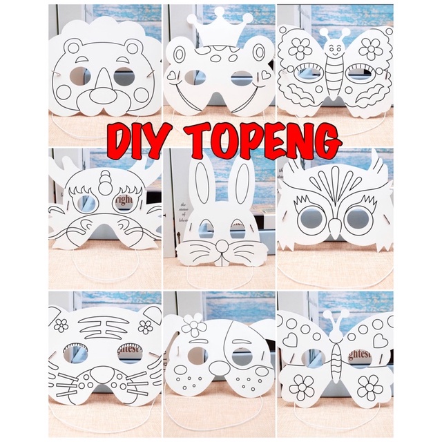 Jual Diy membuat topeng, mewarnai topeng untuk anak | Shopee Indonesia