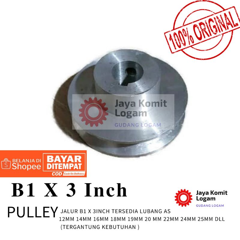 Jual Pulley pully puli Puley Poli polly Jalur B1x3 inch lubang as 10mm ...