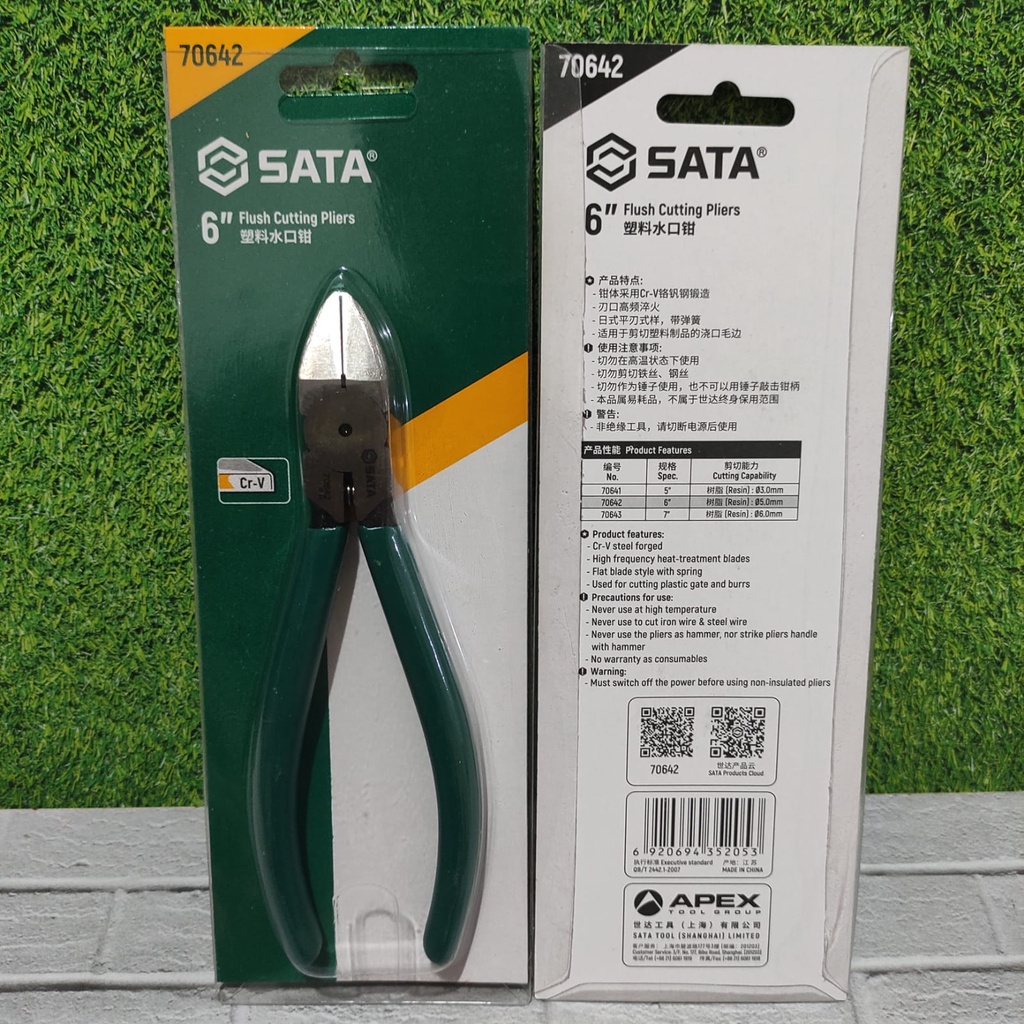 Jual SATA 70642 Tang Potong Plastik 150 mm / 6 Inch Plastic Flush ...