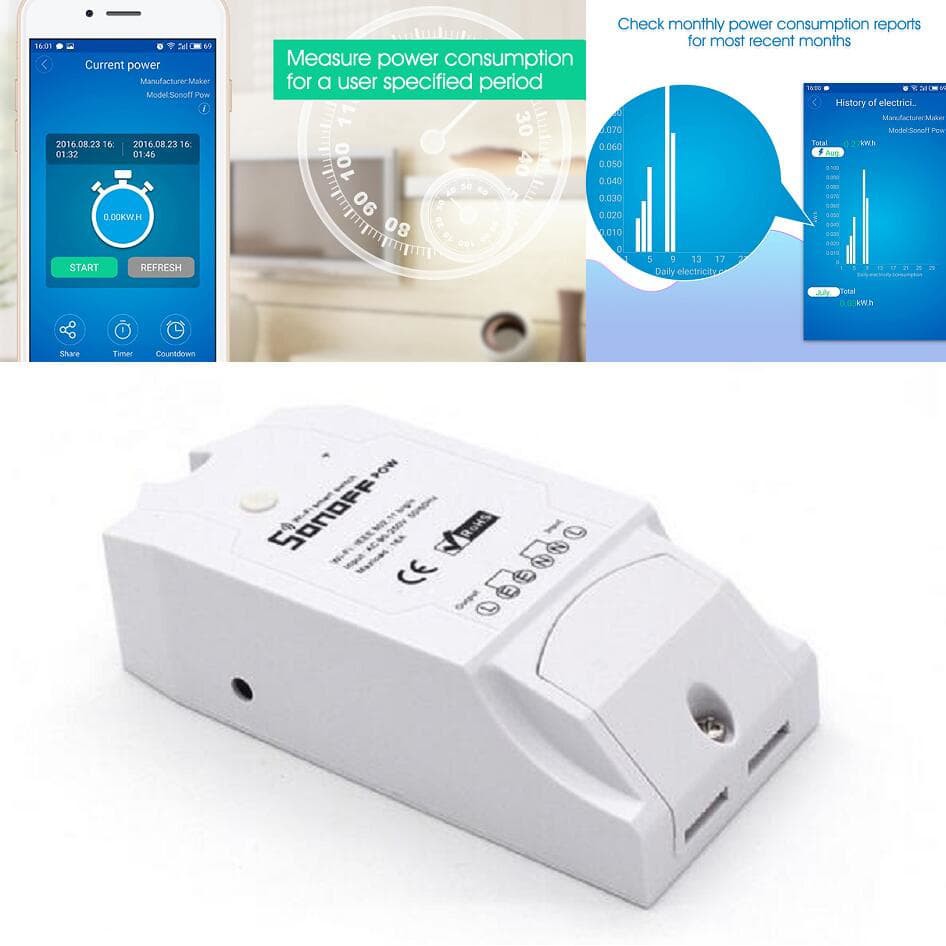 Jual Sonoff Pow - Remote Power Monitor WiFi Wireless Switch Smart Home ...
