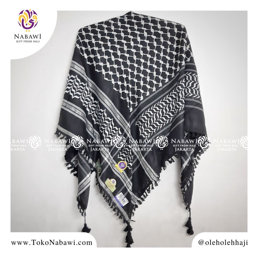 Jual Sorban Almas Hitam dan Putih Surban Arab Oleh Oleh Haji dan Umroh ...