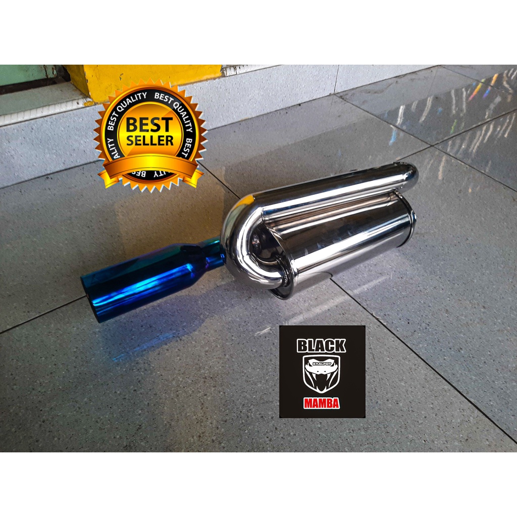 Jual KNALPOT MOBIL TWIN LOOP MUGEN POWER BURNTIP ORIGINAL BLACK MAMBA ...
